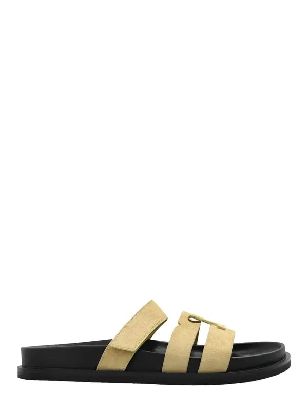 Tory Burch Leather Slides - Cream