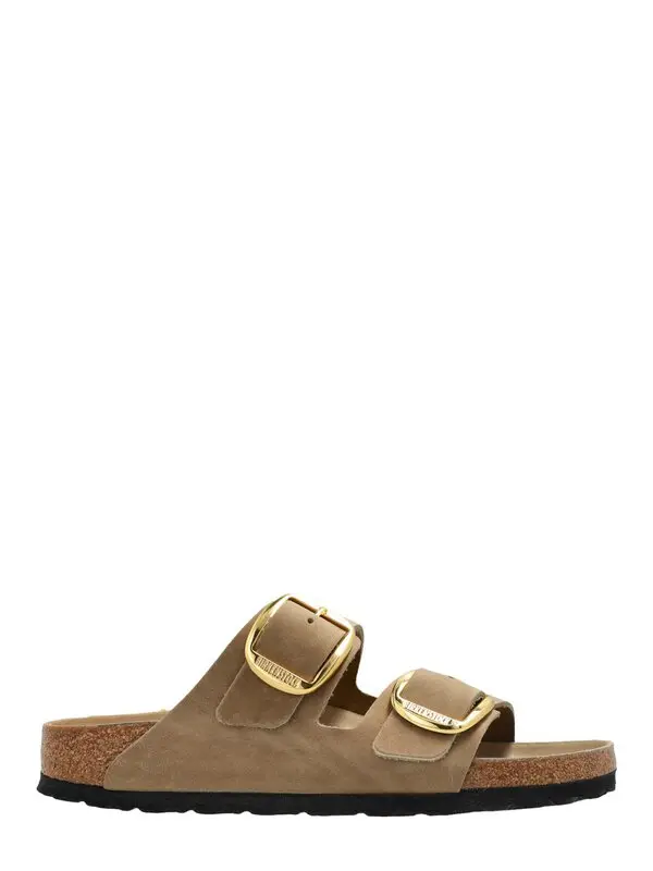 BIRKENSTOCK Arizona Big Buckle Suede Slides - Beige