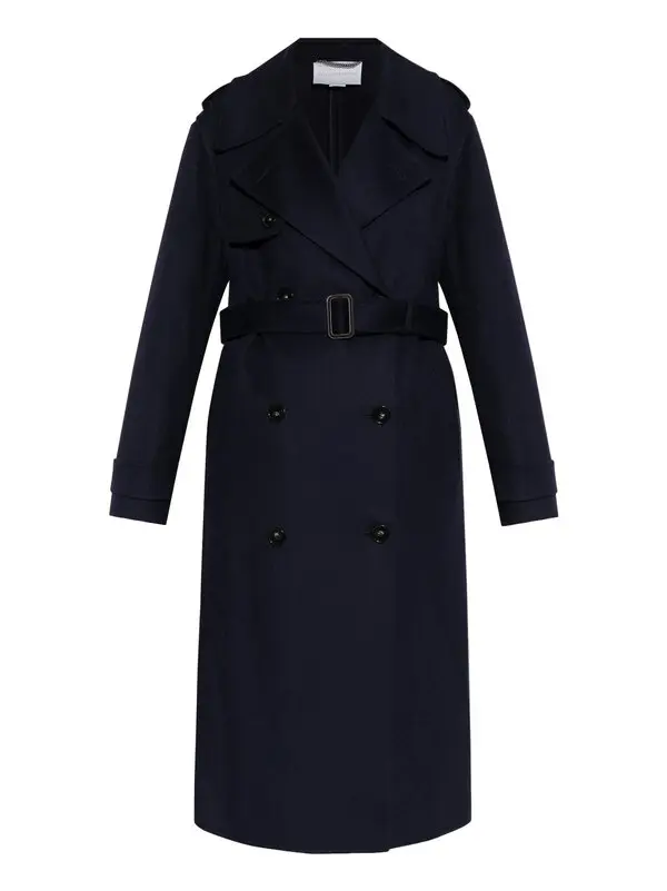 Stella McCartney Belted Wool Coat - Navy Blue