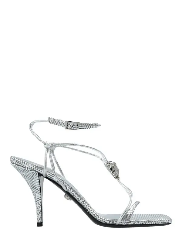 Versace Heeled Sandals - Silver