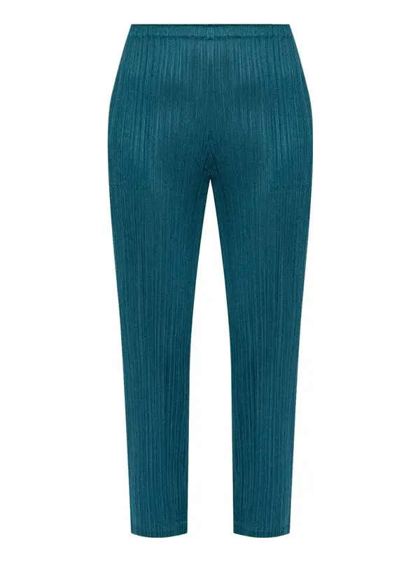 Issey Miyake Pleated Ankle-length Trousers - Green