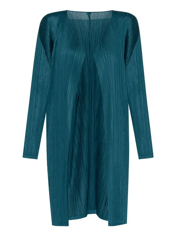 Issey Miyake Pleated Open-front Coat - Green