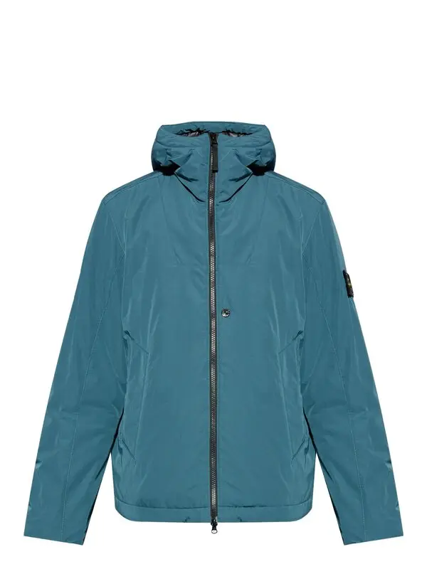 Stone Island Micro Twill Hooded Jacket - Blue