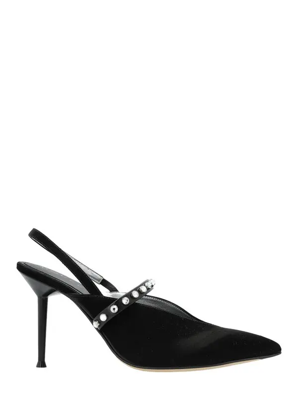 Alexander McQueen Heeled Shoes With Shimmering Crystals - Black