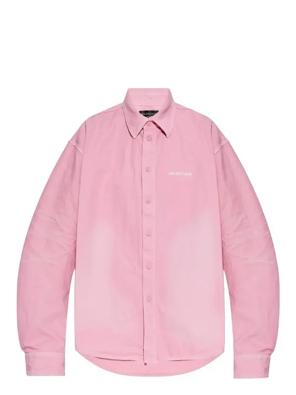 Balenciaga Logo Cotton Shirt - Pink