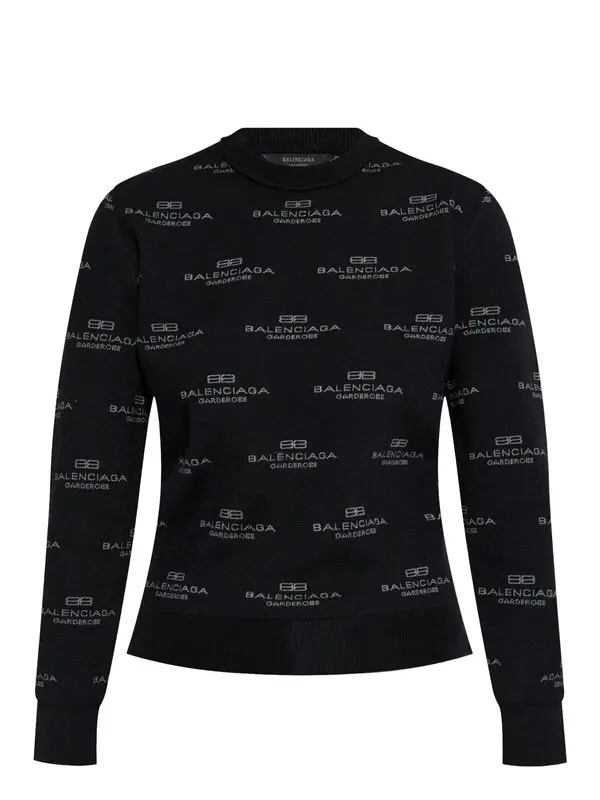 Balenciaga Sweater With Logo - Black