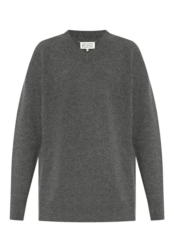 MAISON MARGIELA Wool V-neck Sweater - Grey