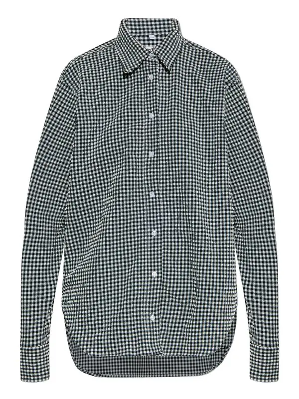 Hunza G Checked Pattern Oversized Shirt - Black