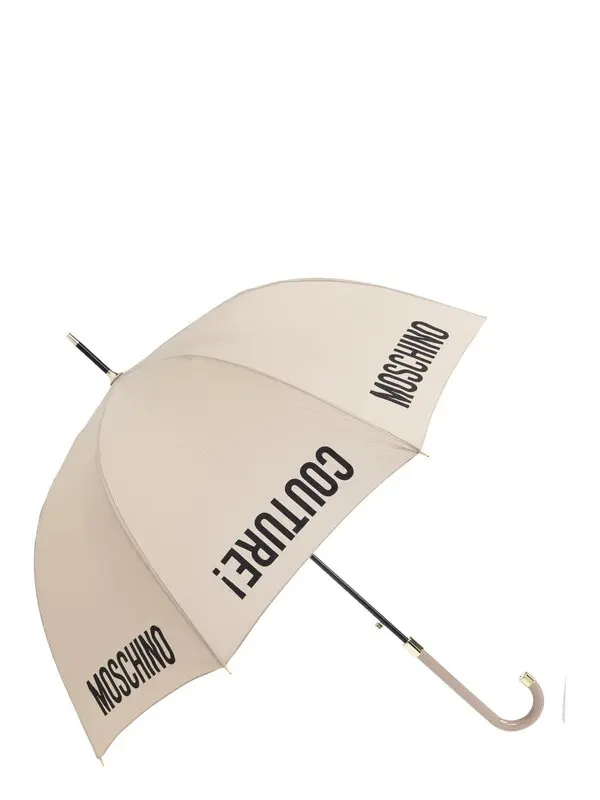 Moschino Logo Umbrella - Beige