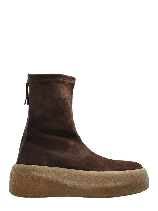 VIC MATIE Suede Platform Chelsea Boots - Brown