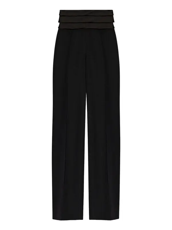Balmain Wool Trousers With Leg Stitching - Black