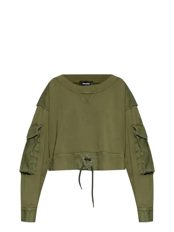 Dsquared2 Tie-detailed Cotton Sweatshirt - Green