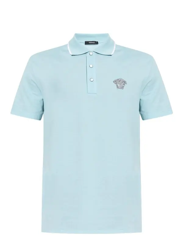 Versace Polo With Logo - Blue