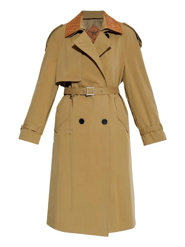 Mcm Trench Coat With Epaulettes - Beige