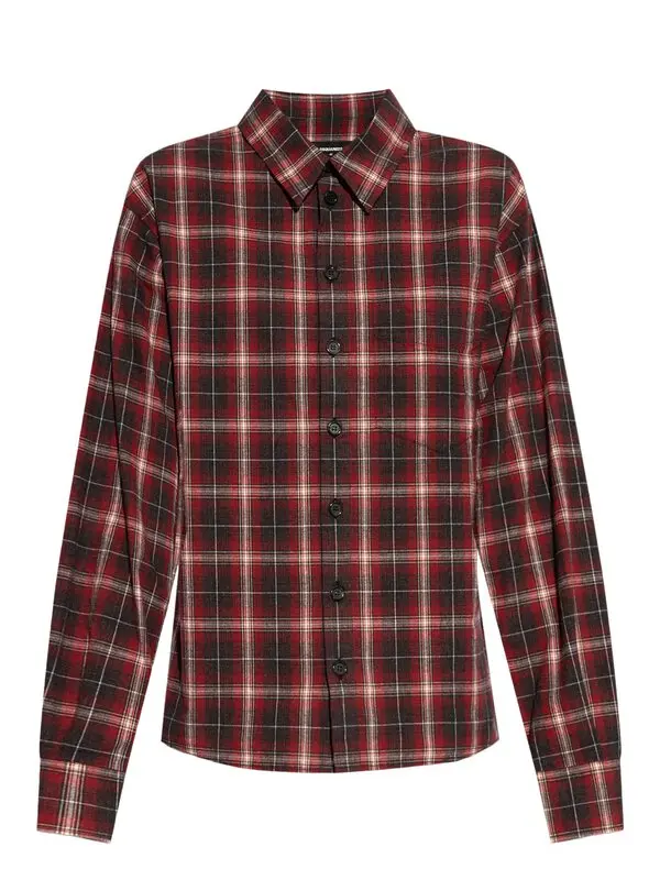 Dsquared2 Checkered Cotton Shirt - Red