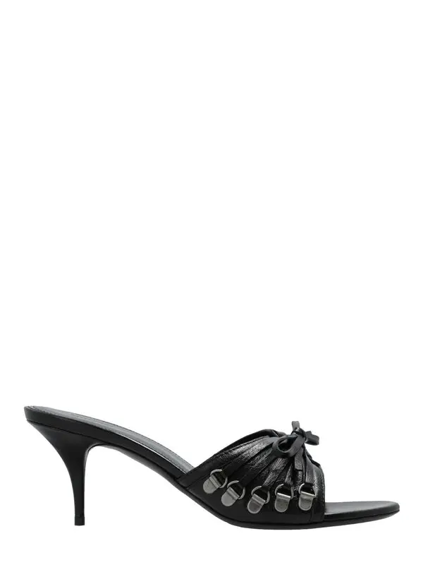 Balenciaga Cagole Heeled Slides - Black