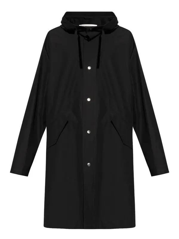 JIL SANDER Cotton Parka Jacket With Logo Detail - Black