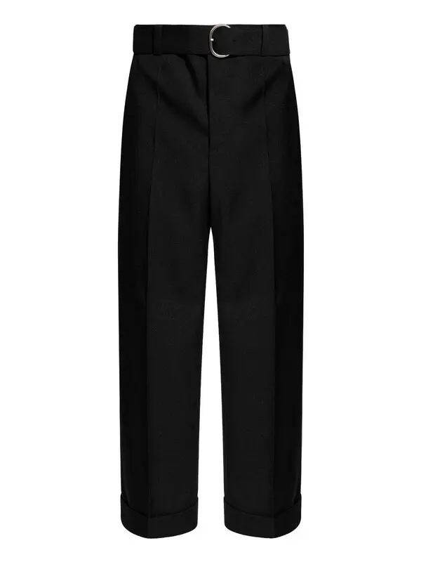 JIL SANDER Pleated Straight Trousers - Black