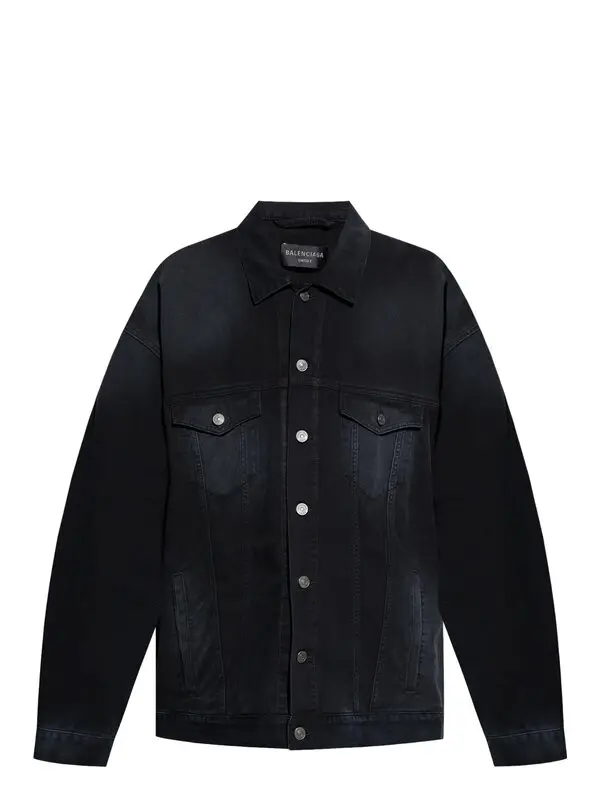 Balenciaga Loose-fit Denim Jacket - Black