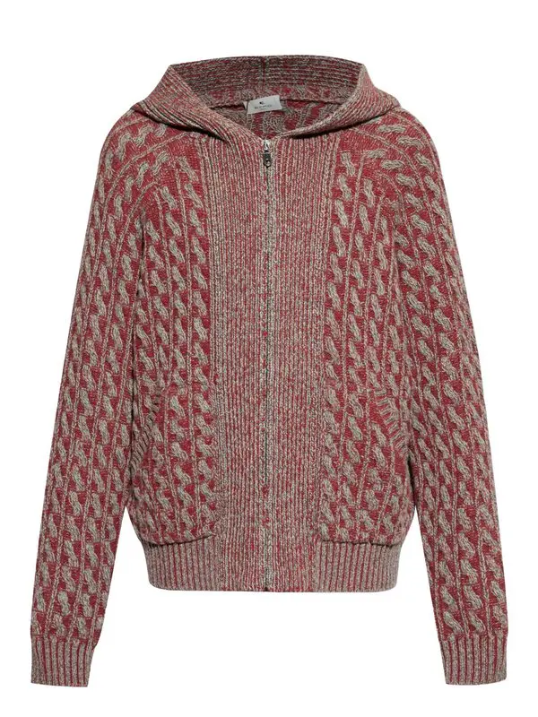 Etro Hooded Knit Cardigan - Burgundy