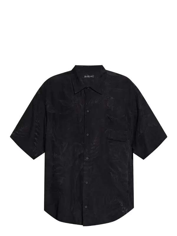Balenciaga Silk Shirt With Pocket - Black