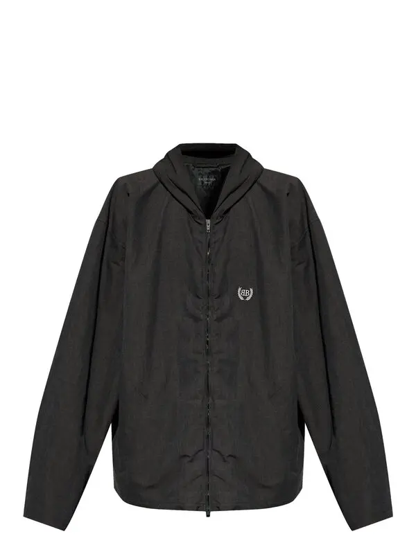 Balenciaga Oversized Hooded Jacket - Black