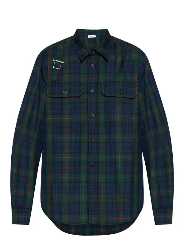 Alexander McQueen Checked Pattern Shirt - Navy Blue