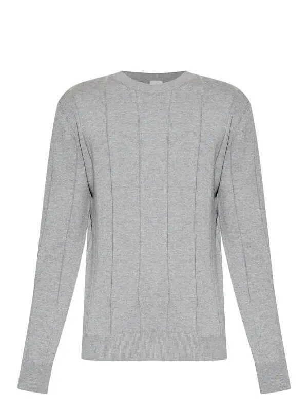 Eleventy Crew Neck Cotton-cashmere Sweater - Grey