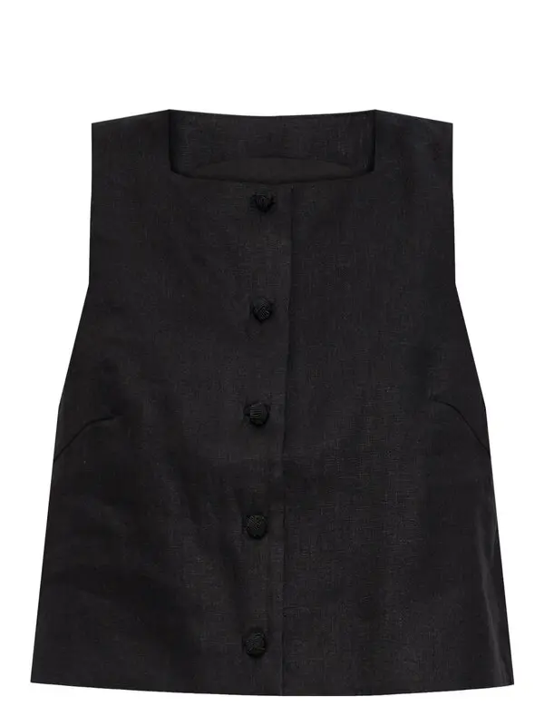 Posse Rio Linen Vest - Black