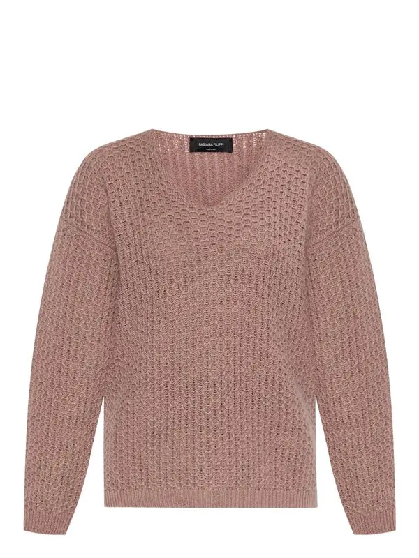 Fabiana Filippi V-neck Knit Sweater - Pink