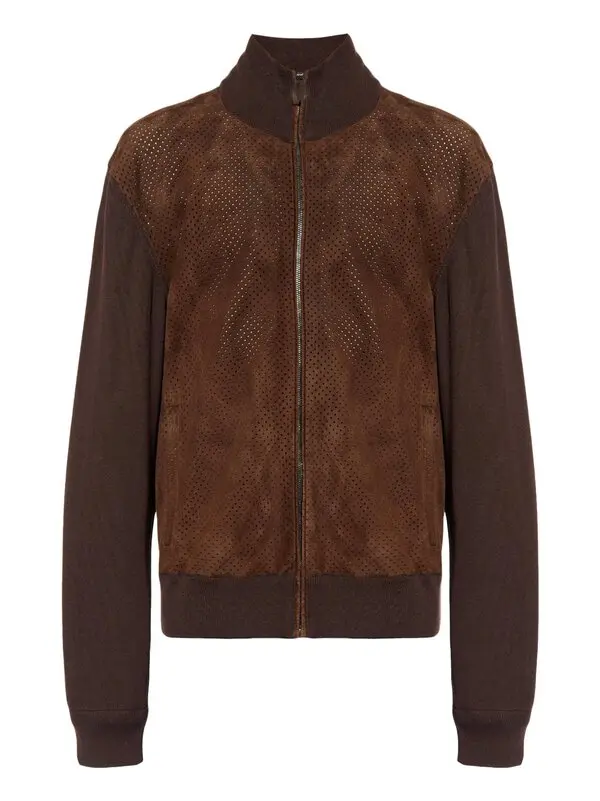 Dolce & Gabbana Suede-front Jacket - Brown
