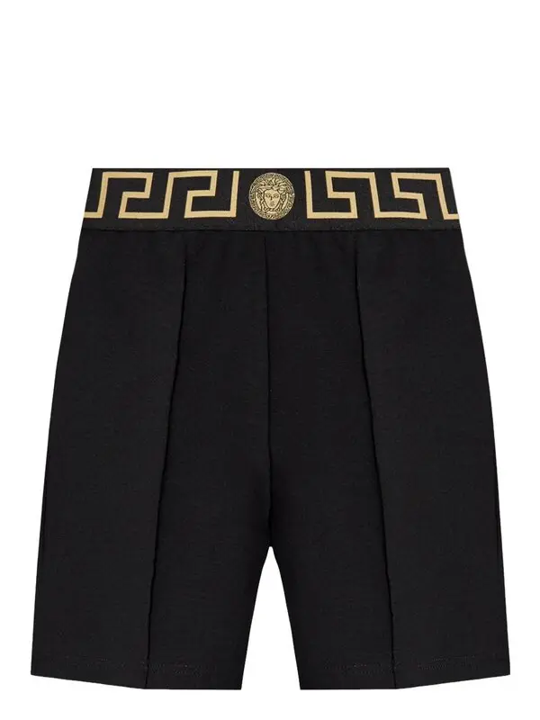 Versace Logo Waistband Shorts - Black