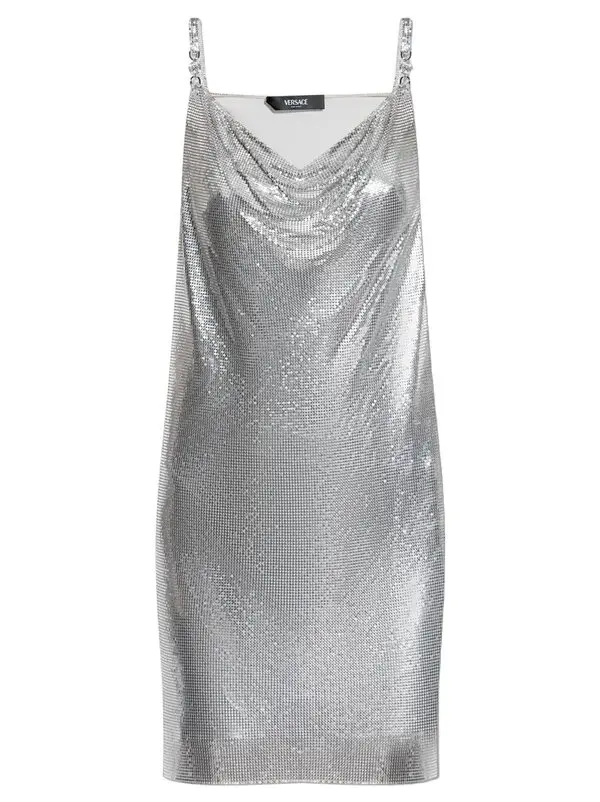 Versace Sequin-embellished Strappy Dress - Silver