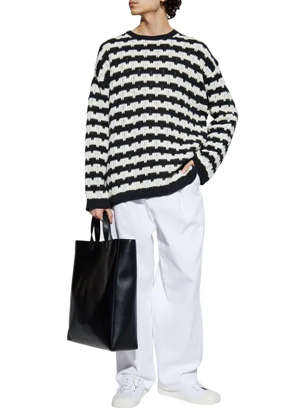 Moschino Striped Knit Sweater - Black