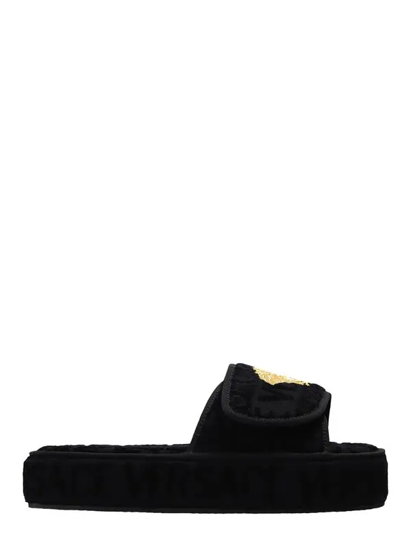 Versace Platform Slides - Black