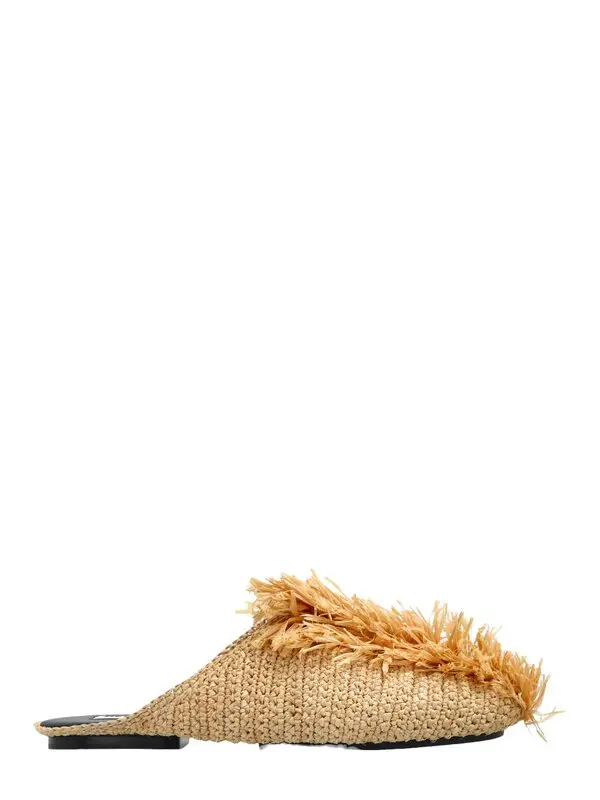 JIL SANDER Raffia Slides - Beige