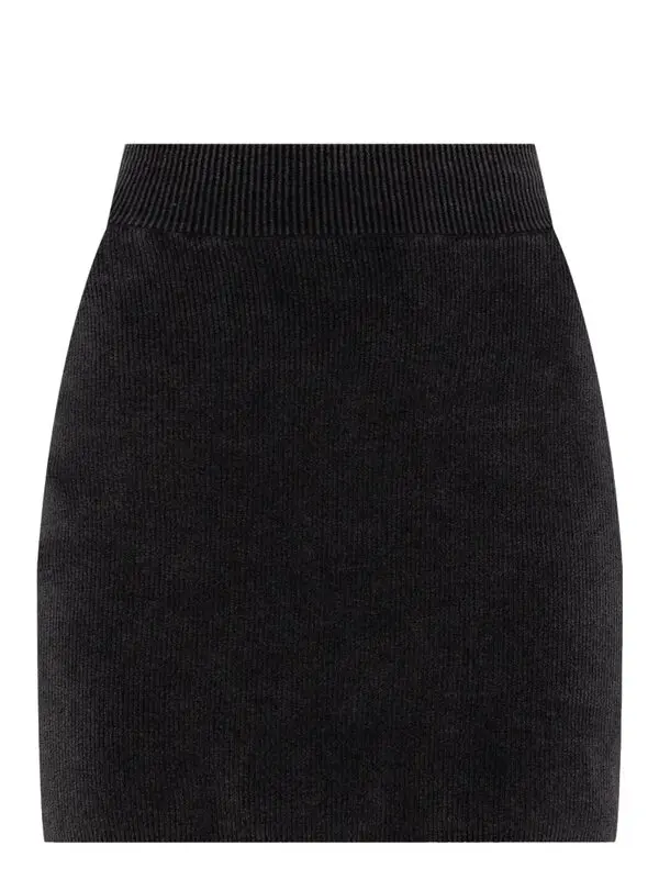 Alexander Wang Ribbed Knit Mini Skirt - Black