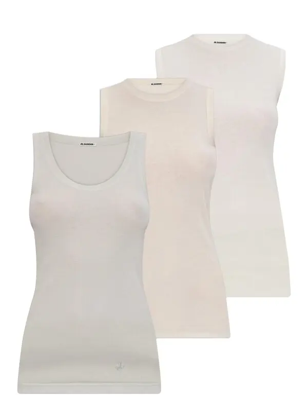 JIL SANDER Three-pack Of Cotton Tops - Multicolour