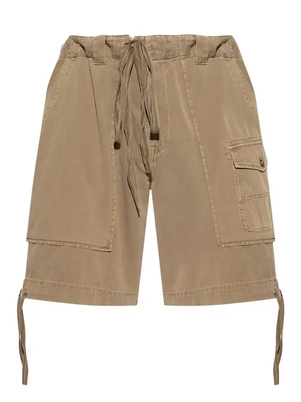 Moschino Logo Detail Cotton Shorts - Beige