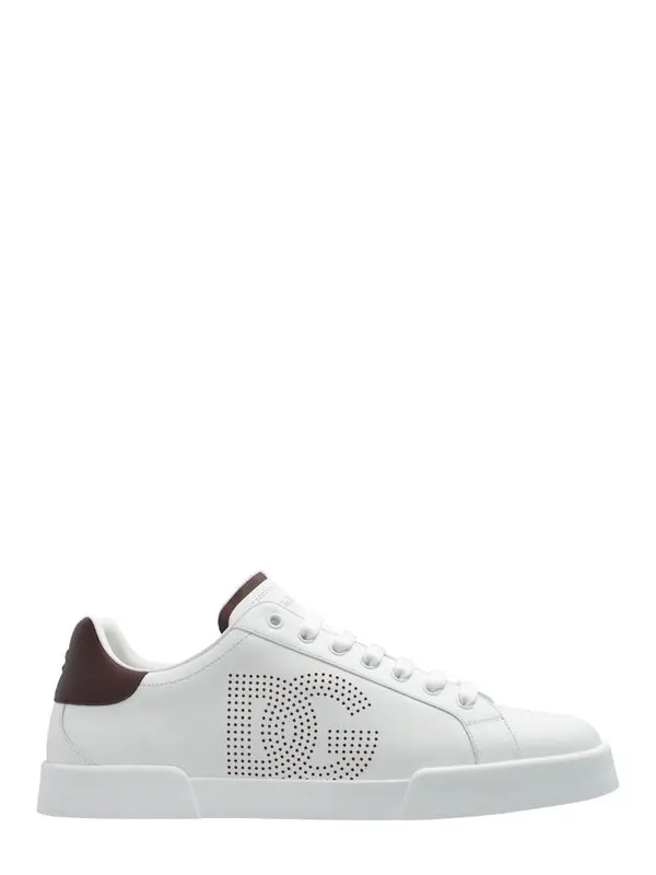 Dolce & Gabbana Portofino Leather Sneakers - White