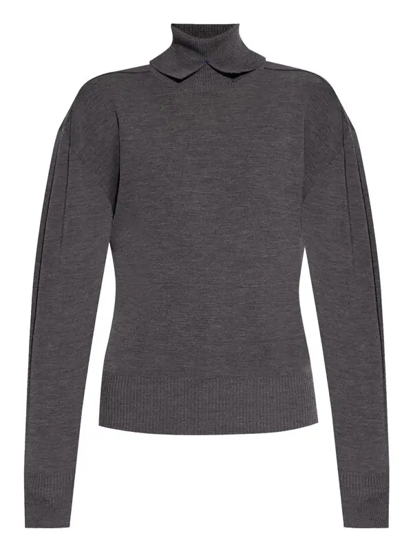 Burberry Woolen Turtleneck Sweater - Grey