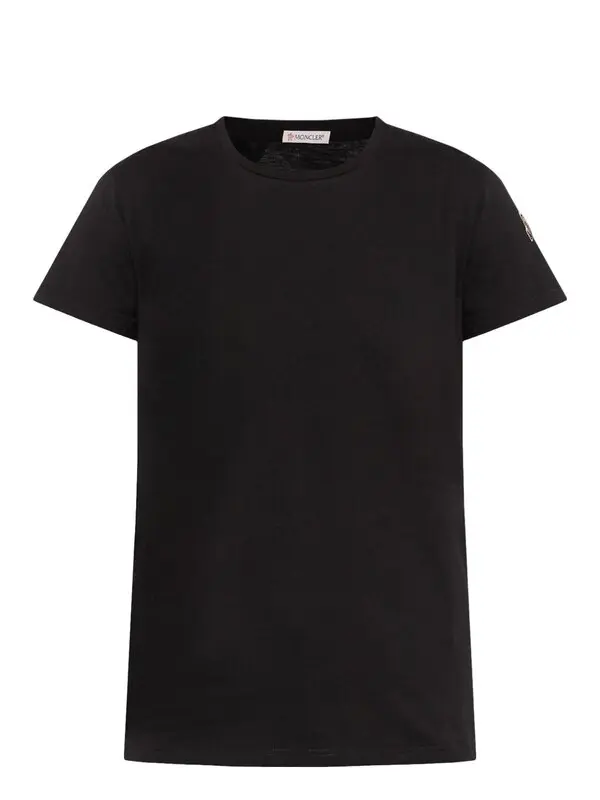 Moncler Cotton Crewneck T-shirt - Black