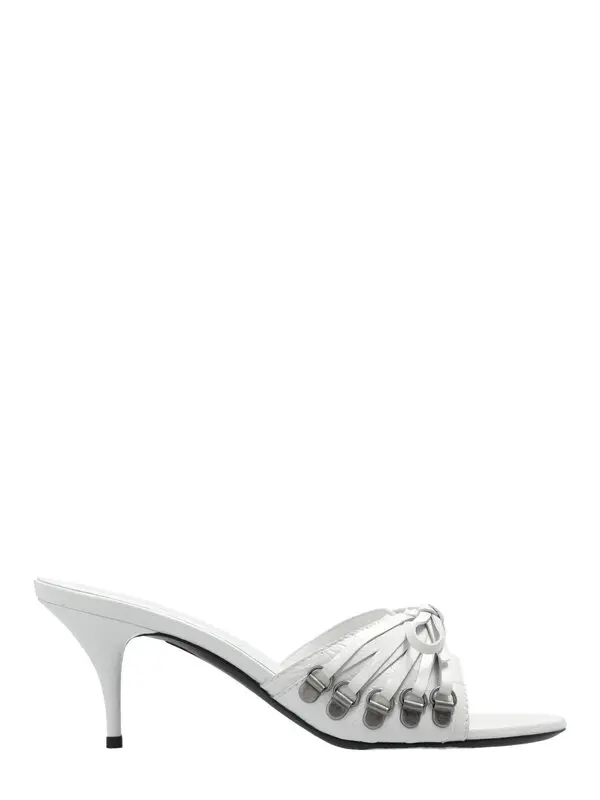 Balenciaga Cagole Heeled Slippers - White