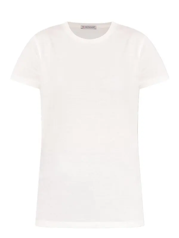 Moncler Cotton T-shirt With Logo Patch - White