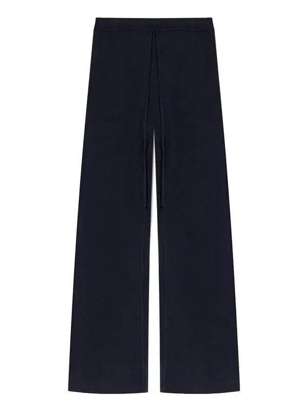 MAISON MARGIELA Wool And Acrylic Trousers With Tie Waist - Navy Blue