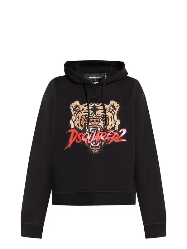 Dsquared2 Logo Graphic Cotton Sweatshirt - Black