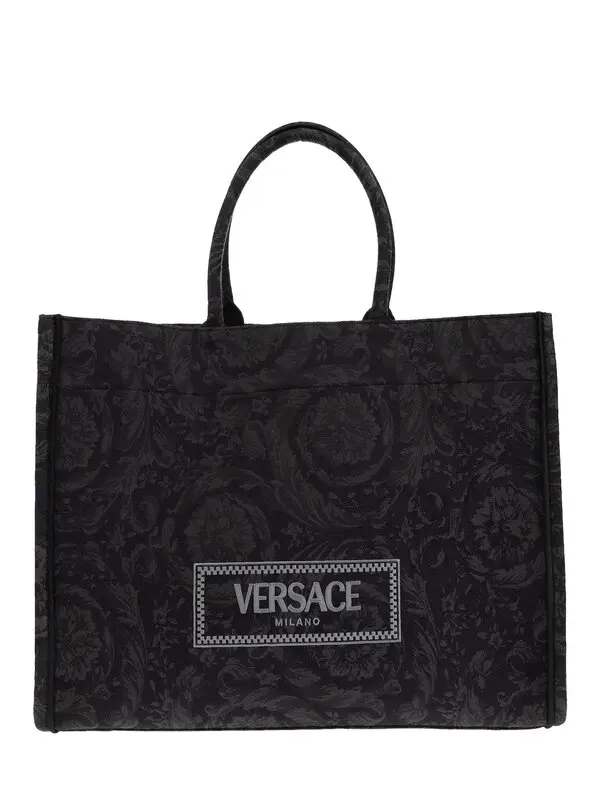 Versace Athena Large Barocco Shopper Bag - Black