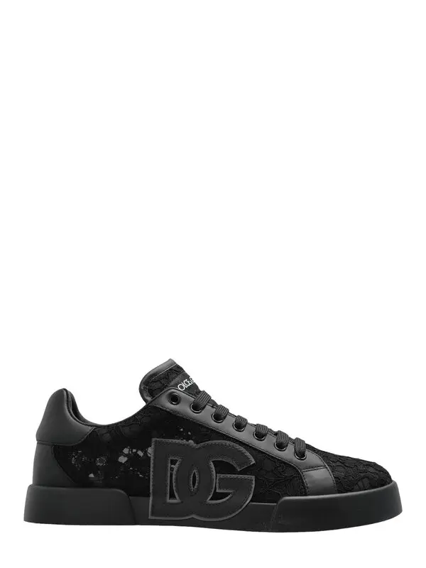 Dolce & Gabbana Lace Insert Sneakers - Black