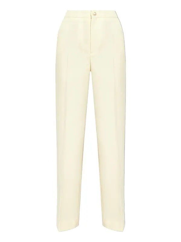 Moncler Creased Bootcut Trousers - Cream