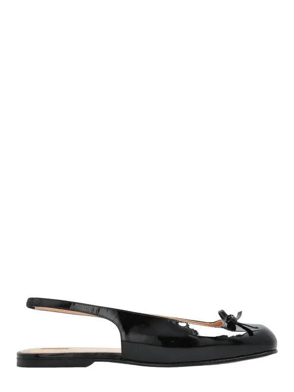 NODALETO Leather Ballet Flats - Black